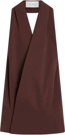 St.Agni Femme, Tops, Brun, Taille: 38 FR Halter Wrap Top