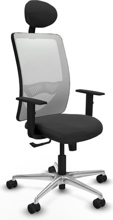 Piqueras y Crespo Stuhl geeignet f&uuml;r B&uuml;ro Zulema mit 1D-Armen, h&ouml;henverstellbarer Lendenwirbelst&uuml;tze und festem Kopfteil, ausgestattet mit Sincro 3 Positionen und Schne