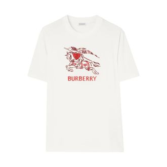 Burberry T-shirt col rond - Homme - Tops - Blanc - Taille: XS