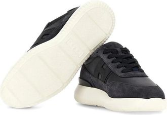 Hogan Mixed Leather Sneaker - Gray