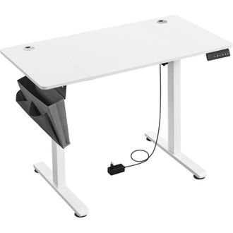 Songmics Bureau &Eacute;lectrique R&eacute;glable en Hauteur, 120,1x 60,1 cm, 4 Hauteurs M&eacute;moire, pour Bureau &agrave; Domicile, Blanc