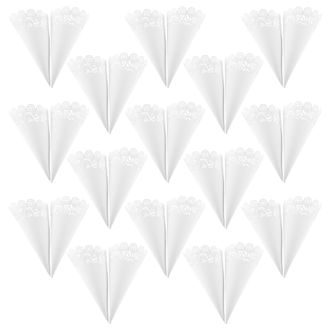 BESPORTBLE 40 St&uuml;ck Wei&szlig;e Spitzenpapier Konfettit&uuml;ten f&uuml;r Hochzeiten Bl&uuml;tenblatt Wurft&uuml;ten aus Robustem Papier Vielseitige Party Dekoration f&uuml;r Geburtstage und F