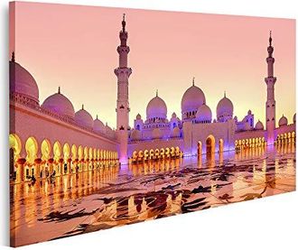 Islandburner Tableau sur Toile Grande Mosqu&eacute;e Cheikh Zayed Cr&eacute;puscule Abu Dhabi &Eacute;MIRATS Arabes Unis Cadre Affiche Poster Murale Tableaux