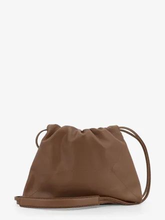 Brunello Cucinelli Womens Duo Leather Shoulder Bag Brown