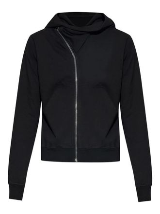 Rick Owens hoodie à fermeture zippée asymétrique - Noir