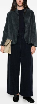 Apuntob Velvet Blazer - Petrol Blue