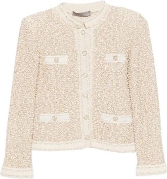 D.exterior Femme, Vestes, Beige, Taille: 38 FR Veste boutonn&eacute;e en boucl&eacute;