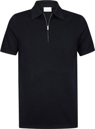 Profuomo Strick-Poloshirt mit Lyocell, Seide und Rei&szlig;verschlusskragen in