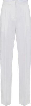 Elisabetta Franchi Femme, Pantalons, Blanc, Taille: 42 FR Pantalon Pliss&eacute;