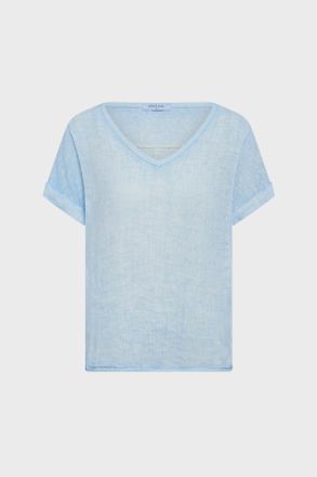 Gerard Darel T-shirt V ample en lin - Bleu ciel