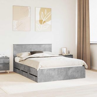 vidaXL Vidaxl Struttura Del Letto Con Cassetto Grigio Cemento 140 X 190 Cm