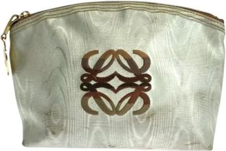 Loewe Pre-owned Anagram Nylon Pouch - Femme - Pre-owned - Beige - Taille: ONE Size