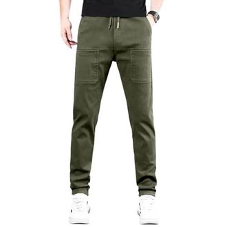 Generic Pantalon multi - Pantalon cargo hautement extensible multi-poches durable, imperm&eacute;able, confortable, respirant et l&eacute;ger, vert militaire, 5XL