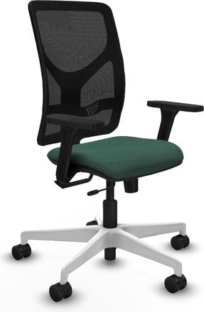 Piqueras y Crespo Remote-Arbeitsstuhl mit 3D-Armen, h&ouml;henverstellbare Lendenwirbelst&uuml;tze, ausgestattet mit Syncro/Traslack und Schneidschaum, Schwarz/Flaschengr&uuml;n