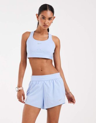 Nike Swift - Short 2-en-1 en tissu Dri-FIT &agrave; taille mi-haute - Bleu
