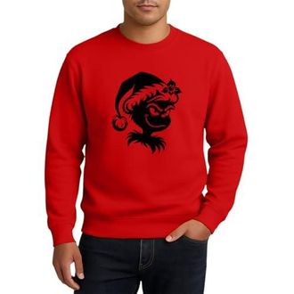 Generic Le Grinch Pull De Noel Homme Costume 2025 zippé Deguisement Vetement Moche Sweats Femme Famille Pyjama Sweatshirts Pulls Sweat Sweater Adulte col Rond