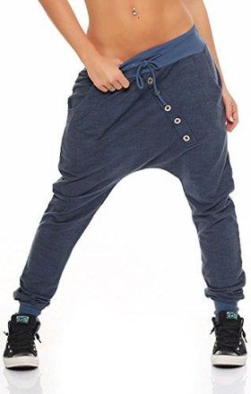 Malito more than fashion Malito Femme Pantalon de Jogging Patte Sport Sweatpants 7398 (Bleu)