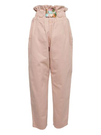 Fendi jean à taille haute et pinces - Rose
