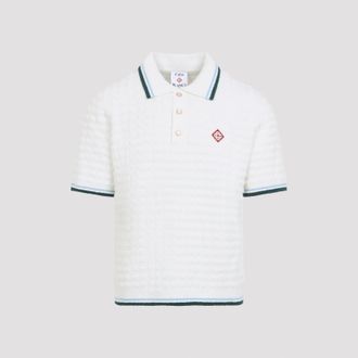 Casablanca Boucle Polo tricot&eacute; &agrave; manches courtes