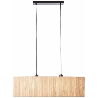 Brilliant Lampe, Wimea Pendelleuchte 2flg schwarz/natur, 2x A60, E27, 52W, Kabel k&uuml;rzbar / in der H&ouml;he einstellbar - Brilliant