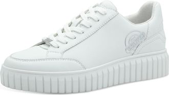 s.Oliver Damen Sneaker flach Low Top Vegan, Weiß (White), 40 EU