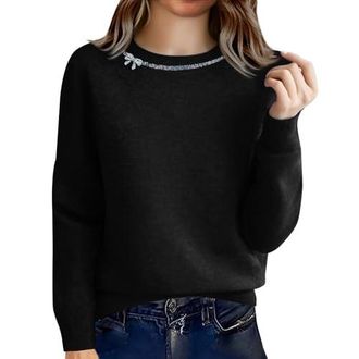 Generic sous Pull Femme Chic et Elegant Laine Ample Pulls Fin Femmes Manche Longue Grande Taille Tops Couleur Unie Hauts Pull en Tricot Femme Hiver Col V Lege