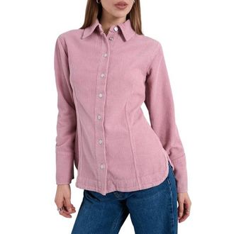 Topshop Chemise droite c&ocirc;tel&eacute; en coton