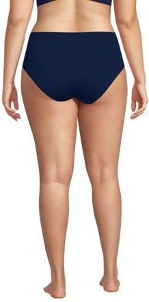 Lands End Mid Waist Bikinihose, Damen, Gr&ouml;&szlig;e:50 plus, Blau, Nylon-Mischung, by Lands End
