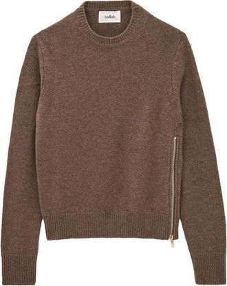 BA&SH Zip-detail Ribbed-trim Sweater