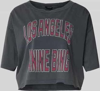 Anine Bing Cropped T-Shirt mit Logo-Print