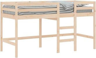 vidaXL Kinderhochbett mit Leiter 90x190 cm Massivholz Kiefer Vidaxl