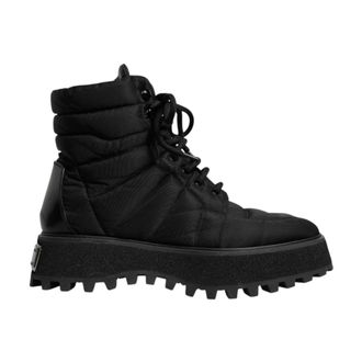 Dolce & Gabbana Gepolsterte Schn&uuml;rstiefel - - Shoes - Herren - Schwarzk - 39 EU