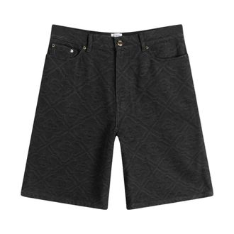 Casablanca Homme, Shorts, Noir, Taille: W34 Laser Monogram Denim Shorts