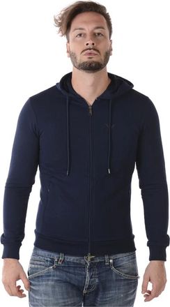 Emporio Armani Homme, Sweatshirts et sweats &agrave; capuche, Bleu, Taille: L SweaT-shirt zipp&eacute;