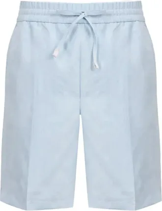 Brioni Homme, Shorts, Bleu, Taille: XL Short en lin/coton