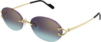 Cartier D&eacute;cor C Oval Sonnenbrille - - Accessories - unisex - Gelb - 55 MM