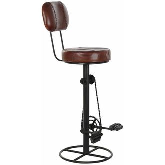 DKD Home Decor DKD Home Decor Tabouret industriel noir et marron 45x46x118 cm