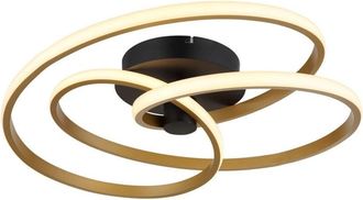 Globo Lighting Plafonnier semi-encastré à LED intégré doré, noir mat, LED 3 000 K