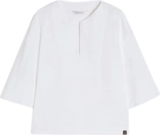 Max Mara Femme, Blouses et Chemises, Blanc, Taille: 40 FR Blouse &agrave; col en V