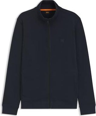 BOSS Hommes Zestart Veste zipp&eacute;e en molleton de coton avec badge logot&eacute;