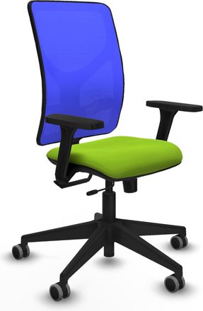 Piqueras y Crespo B&uuml;rostuhl mit 3D-Armlehnen, h&ouml;henverstellbare Lendenwirbelst&uuml;tze, ausgestattet mit Syncro/Traslack und Schneideschaum, mit Rollen 65 mm, Parkett, Blau