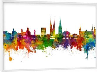 artboxONE Poster mit wei&szlig;em Rahmen 18x13 cm St&auml;dte Halle (Saale) Deutschland Skyline - Bild Halle (Saale)