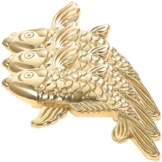 Hemobllo 3 St&uuml;ck Messing Fisch Ornament Handgefertigte Wohndekoration f&uuml;r B&uuml;ro und Zuhause Stabile Tierfigur als Klassischer Gl&uuml;cksbringer Zuf&auml;lliger Stil