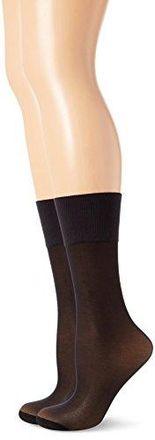 Dim MI-BAS MOUSSE STRETCH X2 Chaussettes Femme 20 DEN Noir (Noir) Taille unique (Taille fabricant: 35/41) 2lot de2