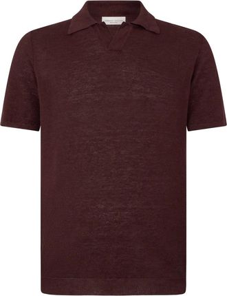 Roberto Collina Homme, Pulls, Brun, Taille: 2XL Linen Polo