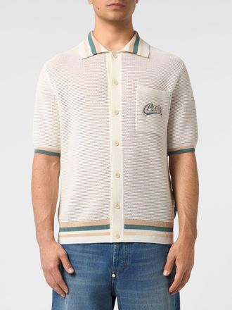 Philipp Plein Kurz&auml;rmeliges Baumwoll-Mesh-Poloshirt mit Kontraststreifen