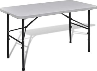 vidaXL Gartentisch Klappbar 122 cm hdpe Wei&szlig; - Vidaxl