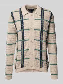 Marc O'Polo Regular Fit Strickjacke aus Baumwoll-Leinen-Mix