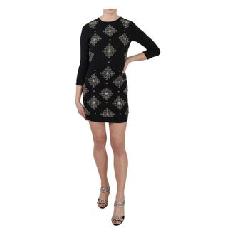 John Richmond Crystal Stretch Mini Shift Dress - - Dresses - Damen - Schwarzk - XS