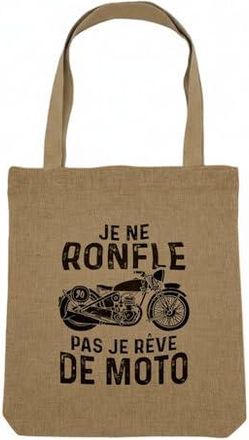 Fabulous Sac Shopping Tote Bag Aspect Lin - Je ne Ronfle pas Je r&ecirc;ve de Moto Grosses cylindr&eacute;es Cafe Racer - Sac de Courses Toile Epaisse 360g Beige Naturel Ca